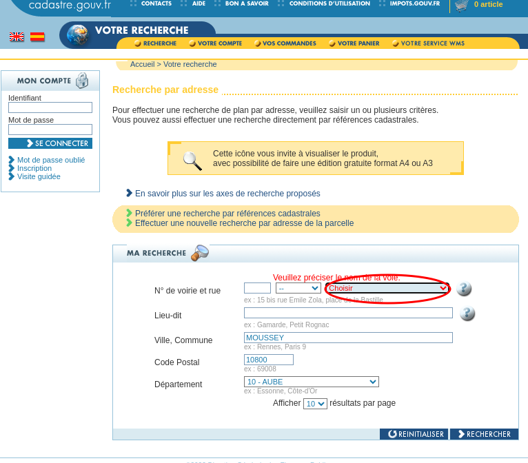 Plus d'informations sur le numéro de cadastre – Gites base d'Information